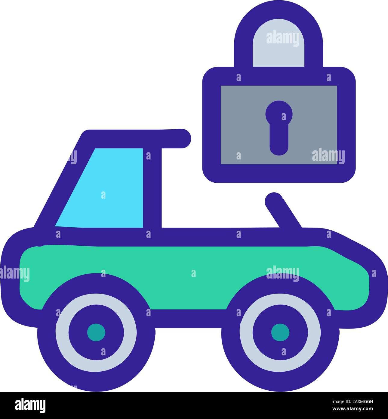 Car lock icon vector. Isolated contour symbol illustration Stock Vector ...