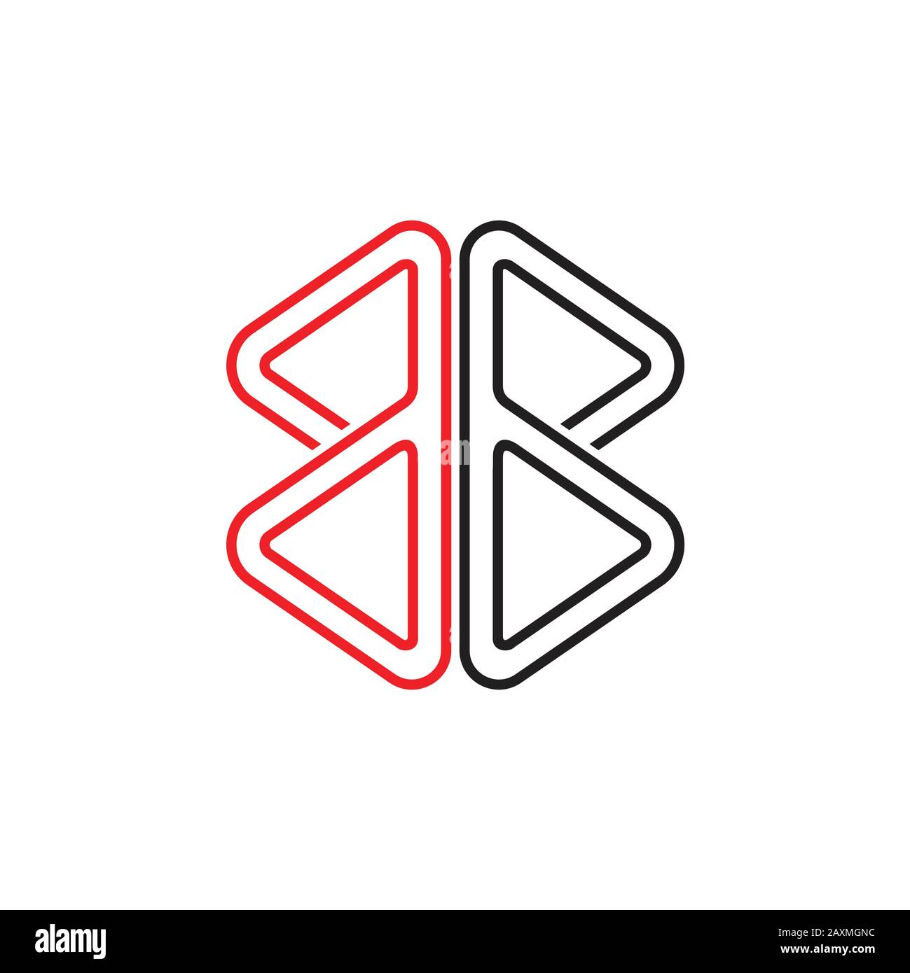 abstract letter bb stripes geometric triangle line logo Stock Vector ...