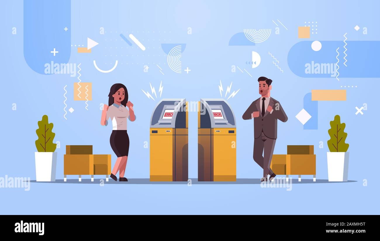 Woman atm machine problem Stock Vector Images - Alamy