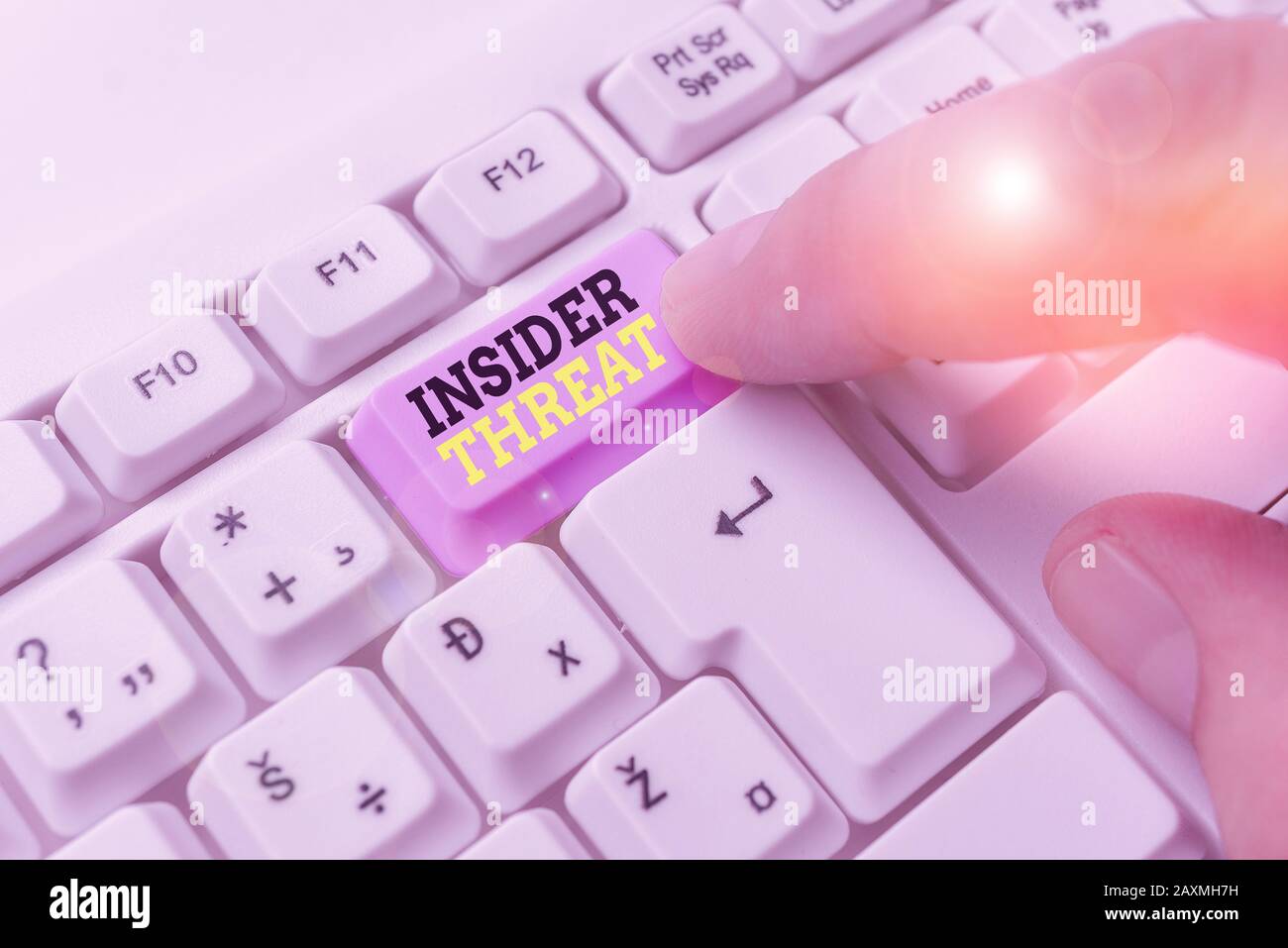 Writing note showing Insider Threat. Business concept for security ...