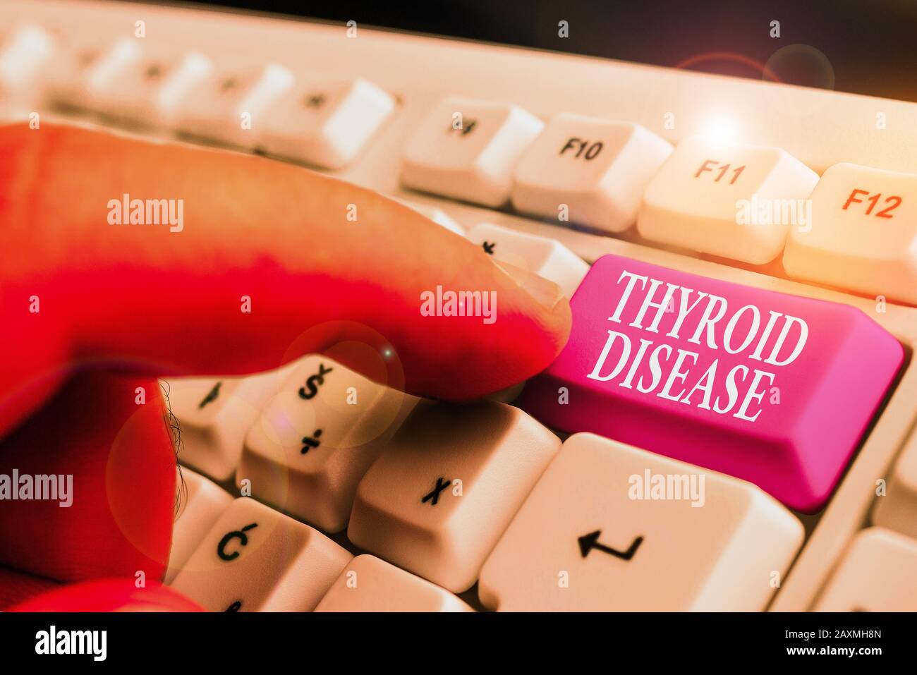 Handwriting text writing Thyroid Disease. Conceptual photo the thyroid ...