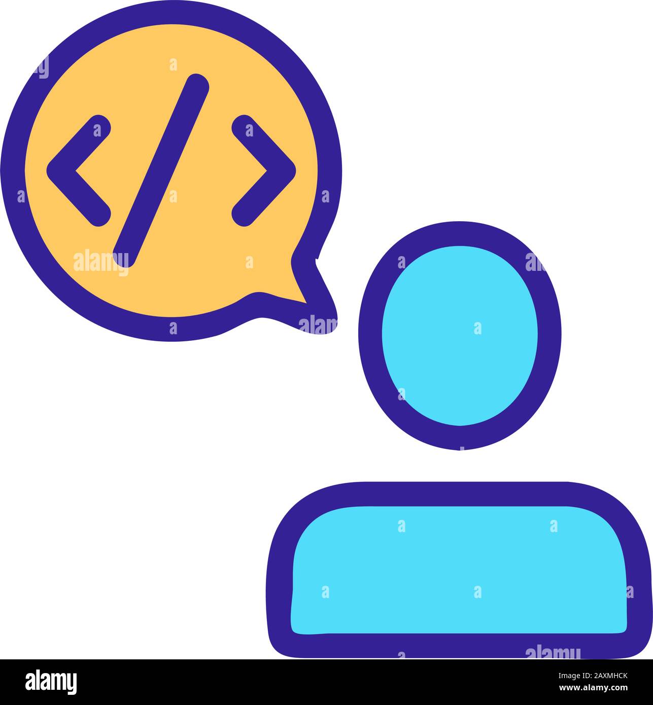programmer icon vector. Isolated contour symbol illustration Stock ...