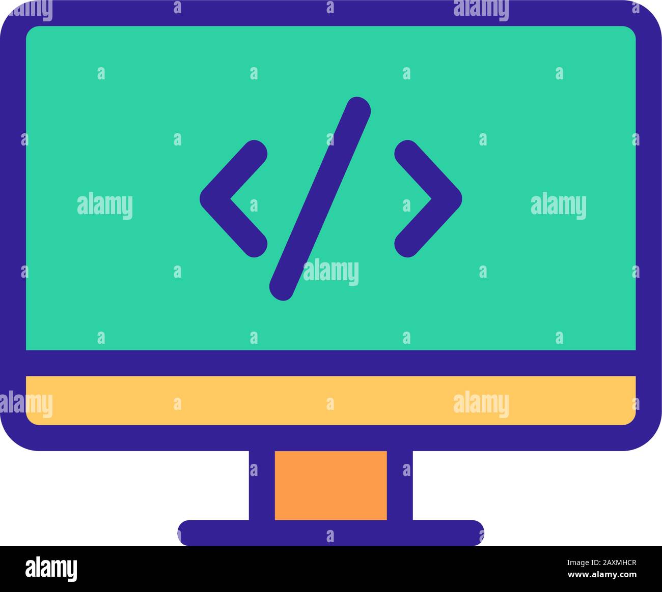Code Programming Icon Vector Isolated Contour Symbol Illustration