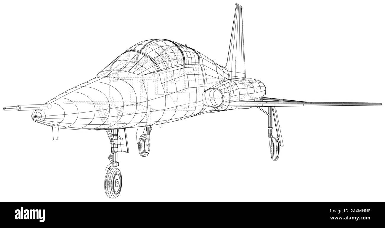 Airplane blueprint. Outline aircraft on white background. Created ...