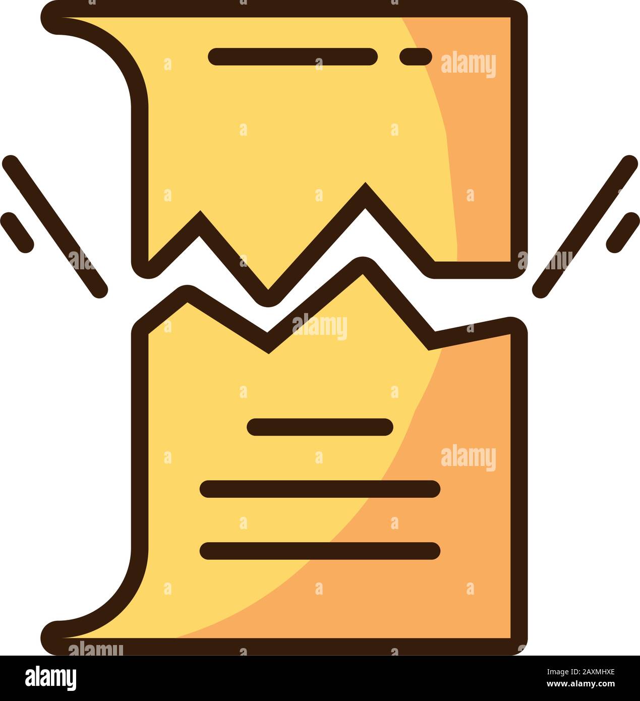 torn paper icon over white background, colorful fill style, vector ...