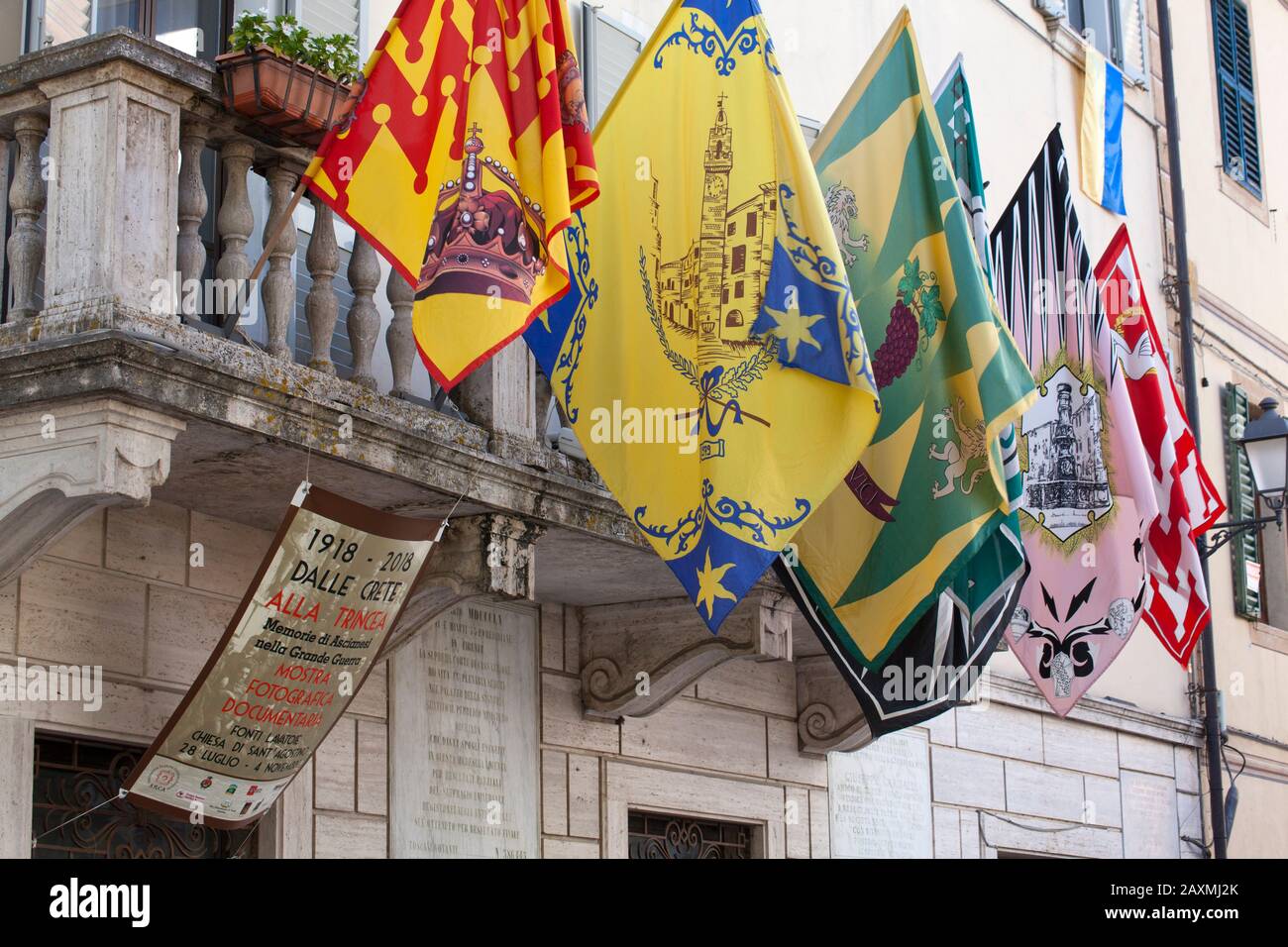 Flags of Tuscan towns Stock Photo - Alamy