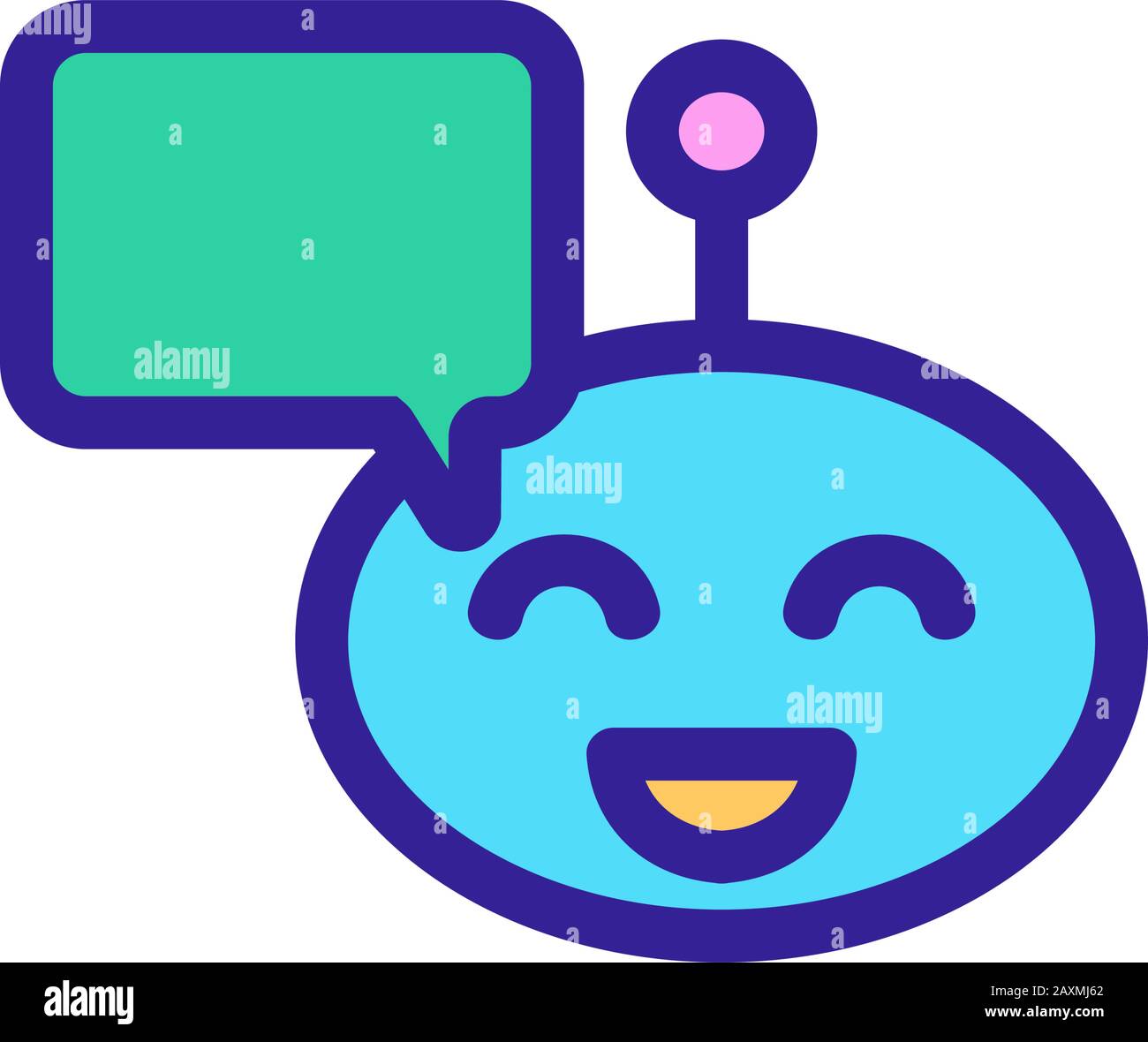 Chat bot icon vector. Isolated contour symbol illustration Stock Vector ...