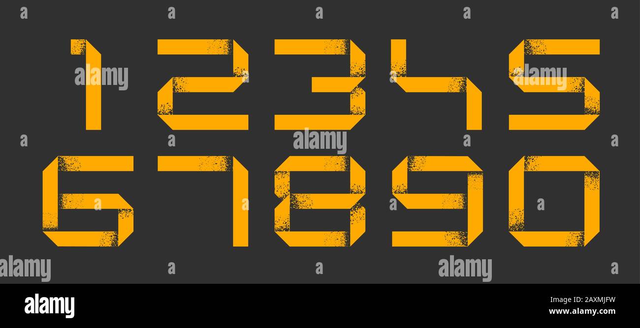 Numbers font made from white grunge paper stripe Stock Vector Image ...