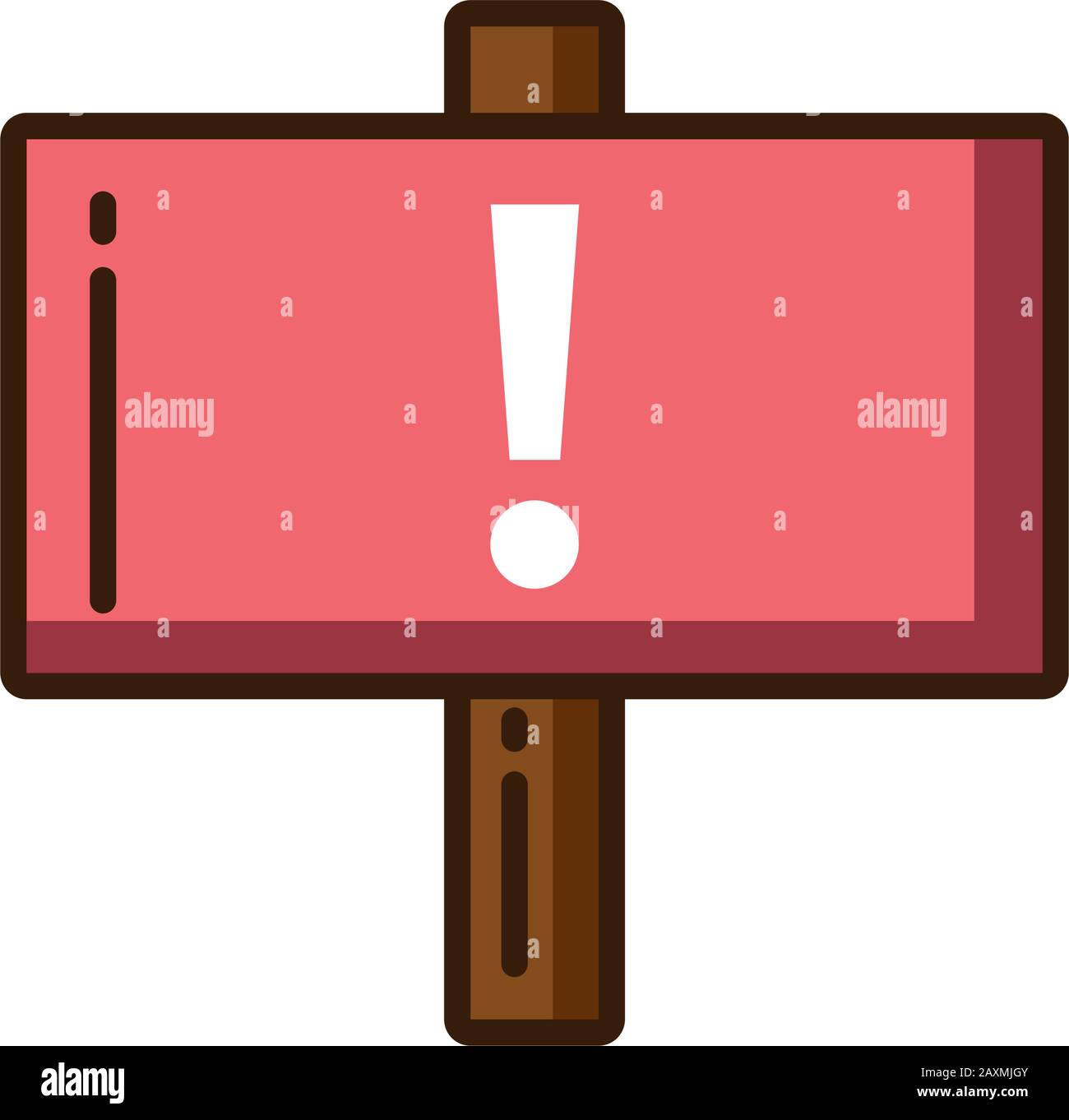 cartoon warning road sign icon over white background, colorful fill ...