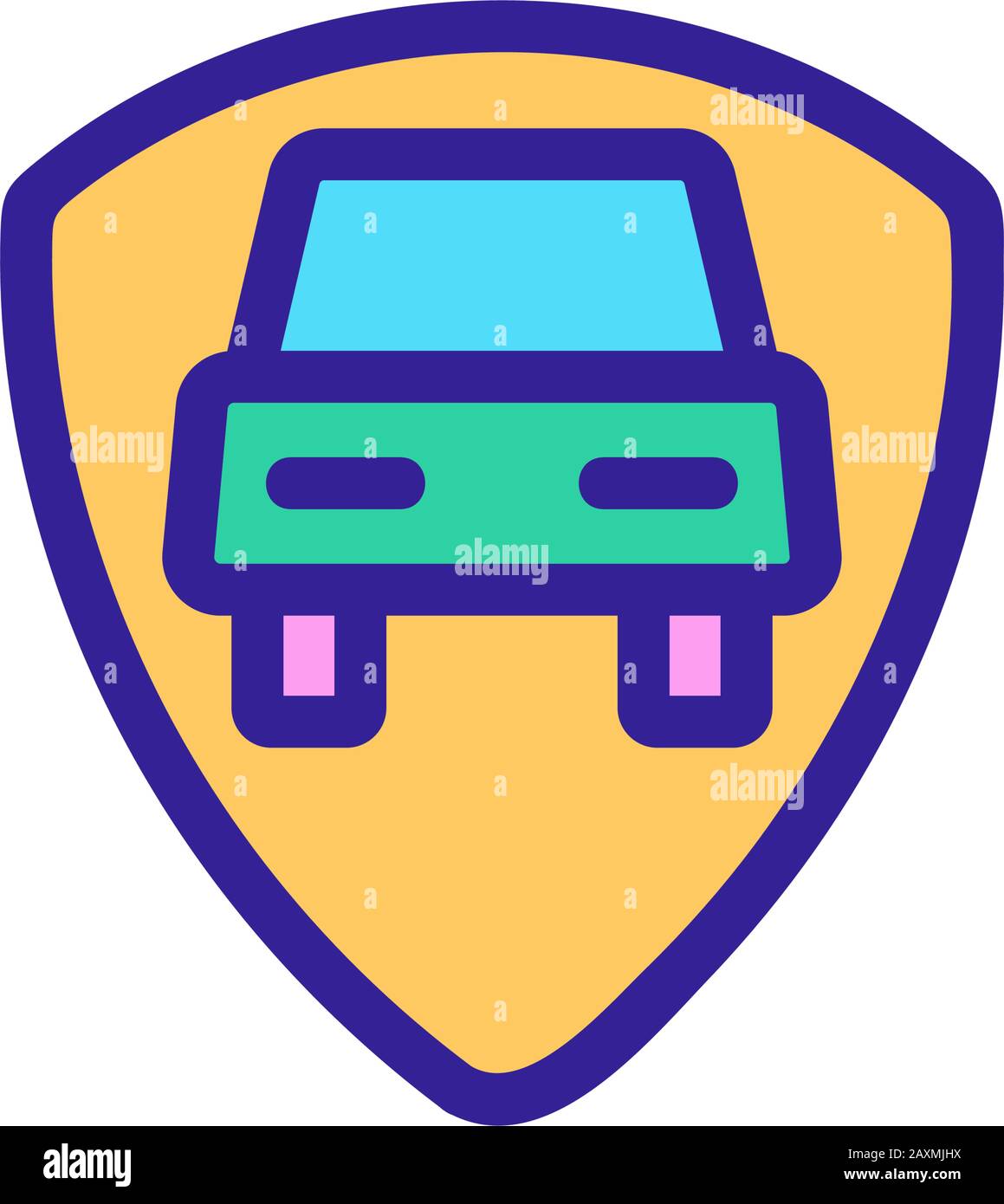 Car protection icon vector. Isolated contour symbol illustration Stock ...