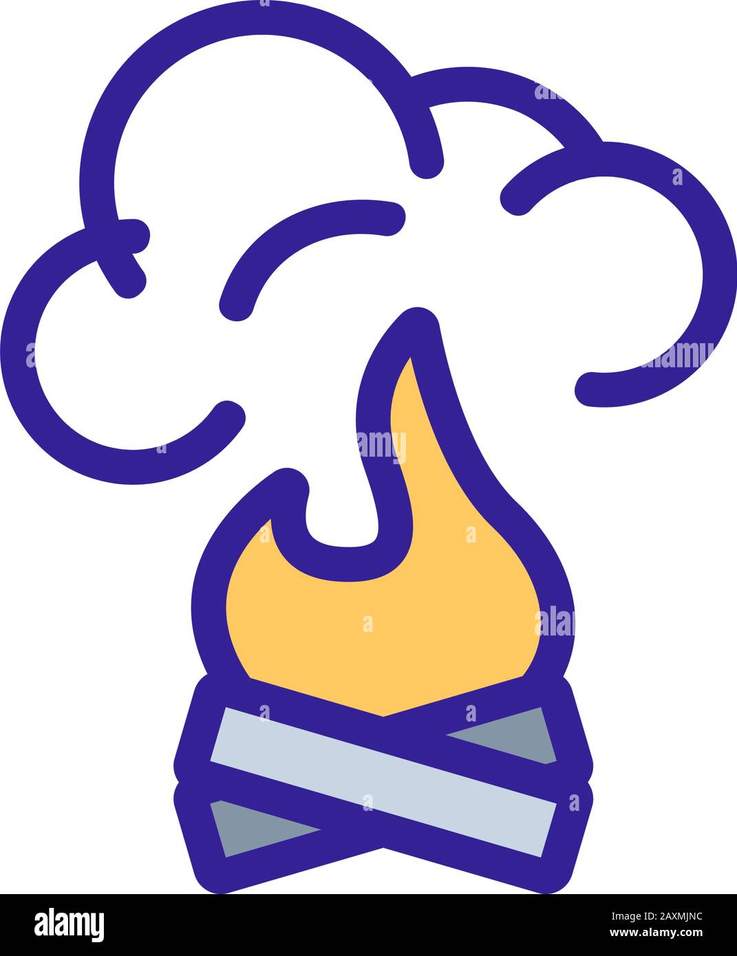 bonfire icon vector. Isolated contour symbol illustration Stock Vector ...