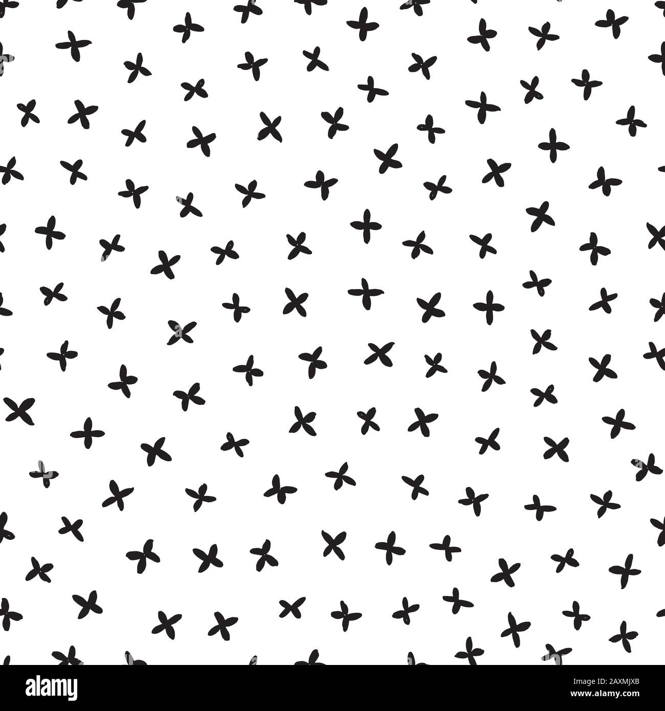 Vector modern hand drawn flower star pattern, seamless background ...