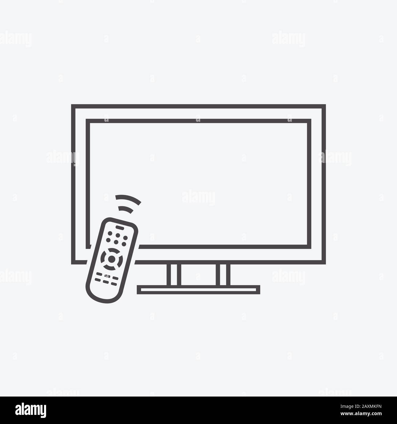 Television line icon, outline tv vector illustration, linear pictogram ...