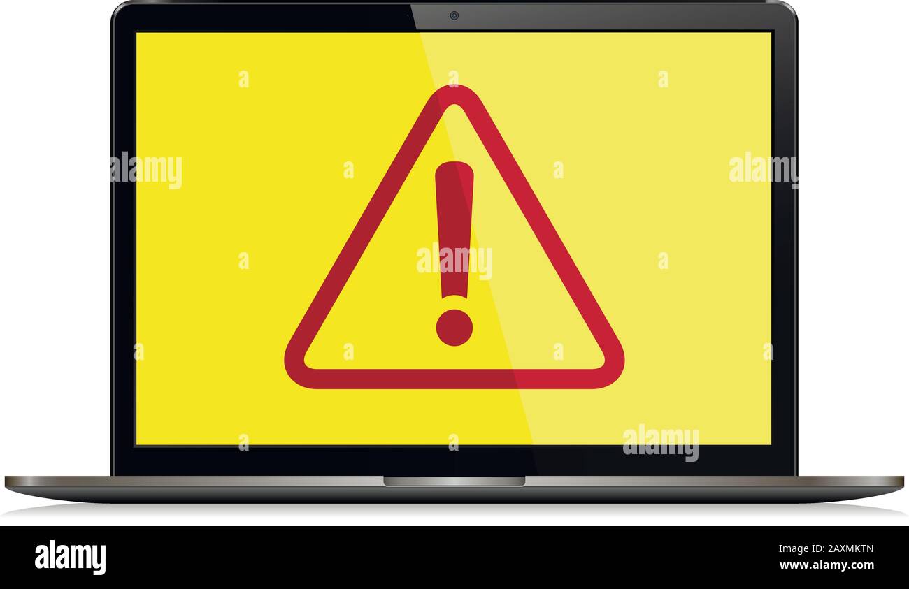 Danger message computer screen Cut Out Stock Images & Pictures - Alamy
