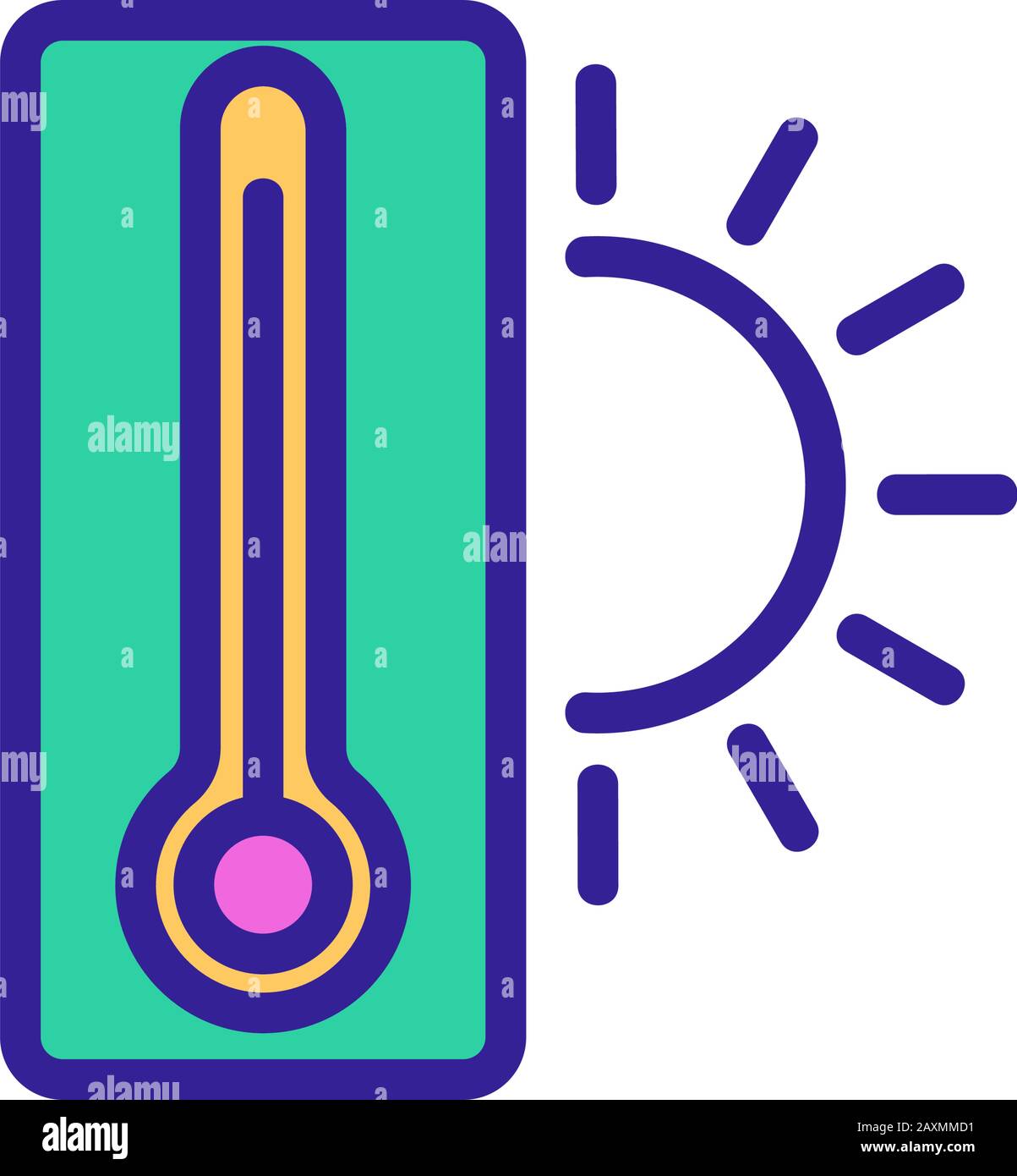 Temperature icon vector. Isolated contour symbol illustration Stock ...