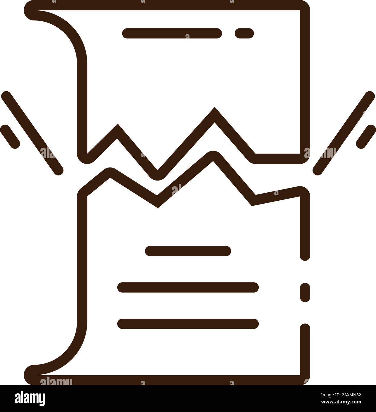 torn paper icon over white background, line style, vector illustration ...