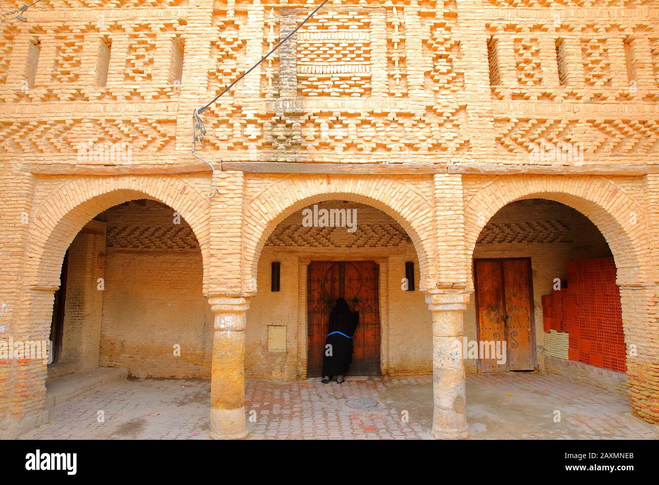 The historical medina of Tozeur (Ouled el Hadef), Tunisia, decorated ...