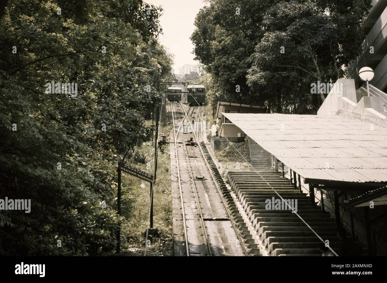 May Road Station, Hong Kong. 1971. View of May Road Station and the two ...