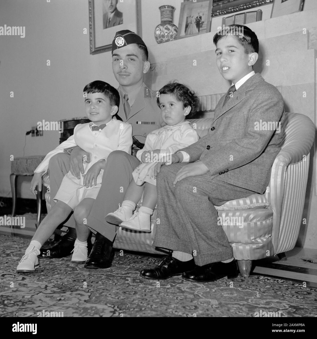 Middle East 1950-1955: Jordan - Amman. King Hussein with younger ...