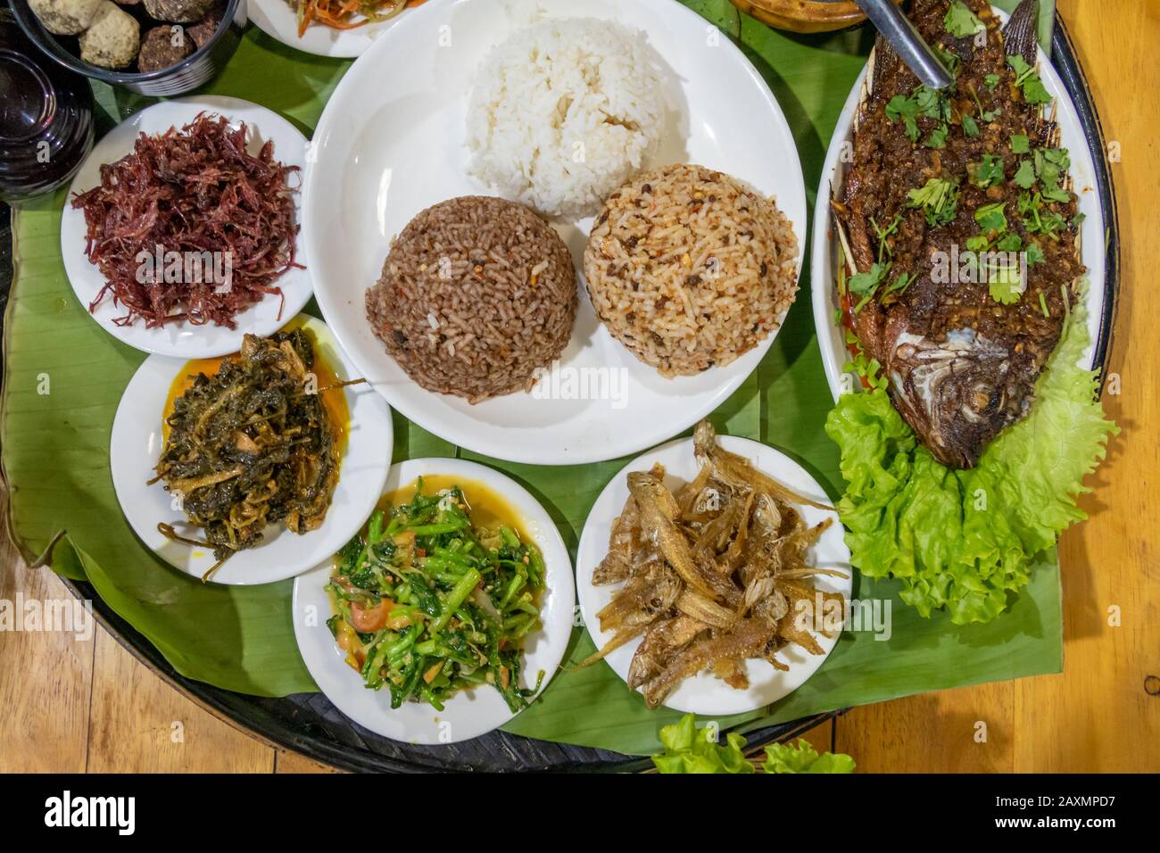Selection of various Shan style dishes in Myanmar Stock Photo - Alamy