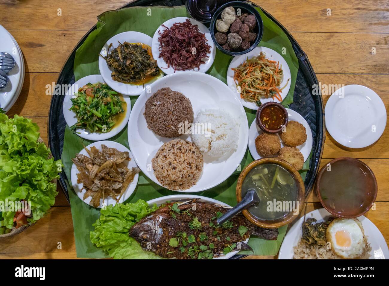 Selection of various Shan style dishes in Myanmar Stock Photo - Alamy