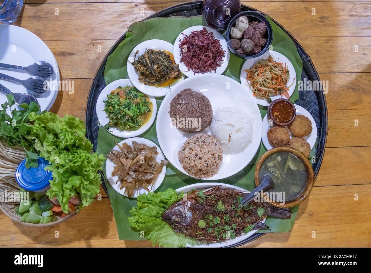 Selection of various Shan style dishes in Myanmar Stock Photo - Alamy