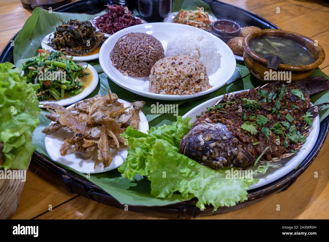 Selection of various Shan style dishes in Myanmar Stock Photo - Alamy