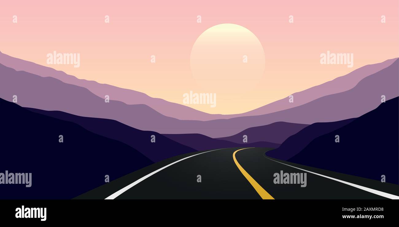 Highway in fog Stock Vector Images - Alamy