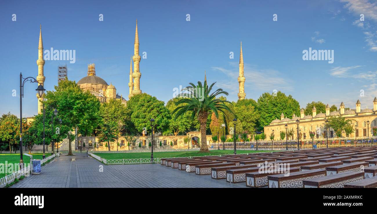 Istambul, Turkey – 07.13.2019. The Sultan Ahmad Maydan with the Blue ...