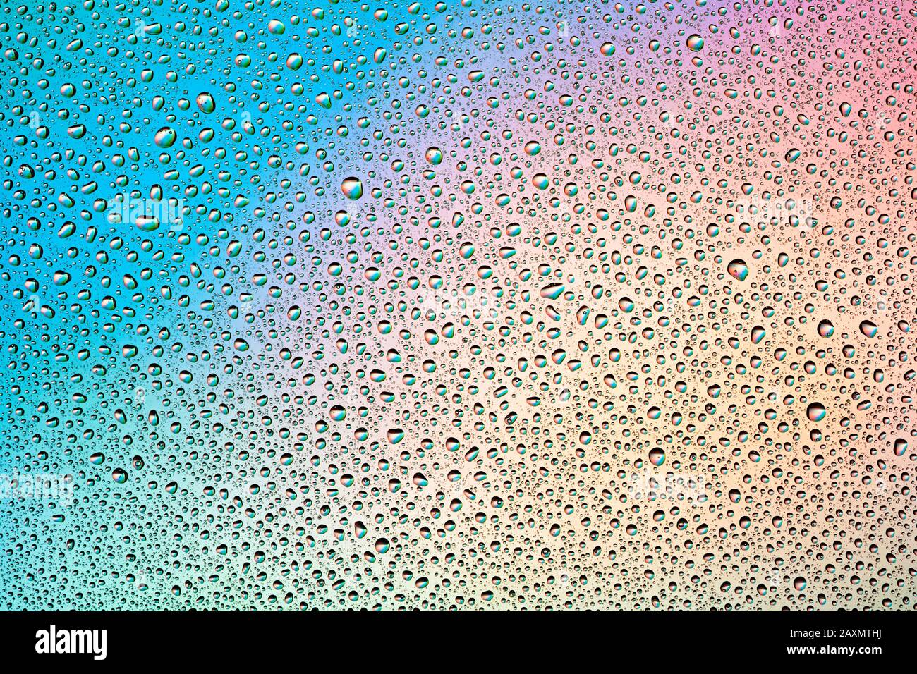 Water Drops on multi-colored rainbow Background Stock Photo - Alamy