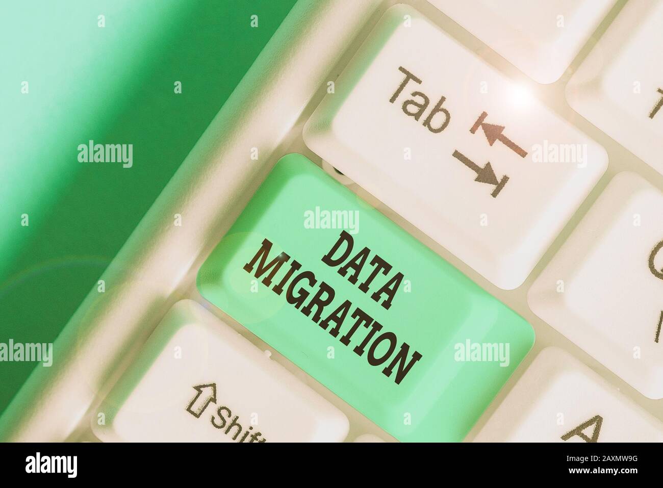 Writing note showing Data Migration. Business concept for process of ...