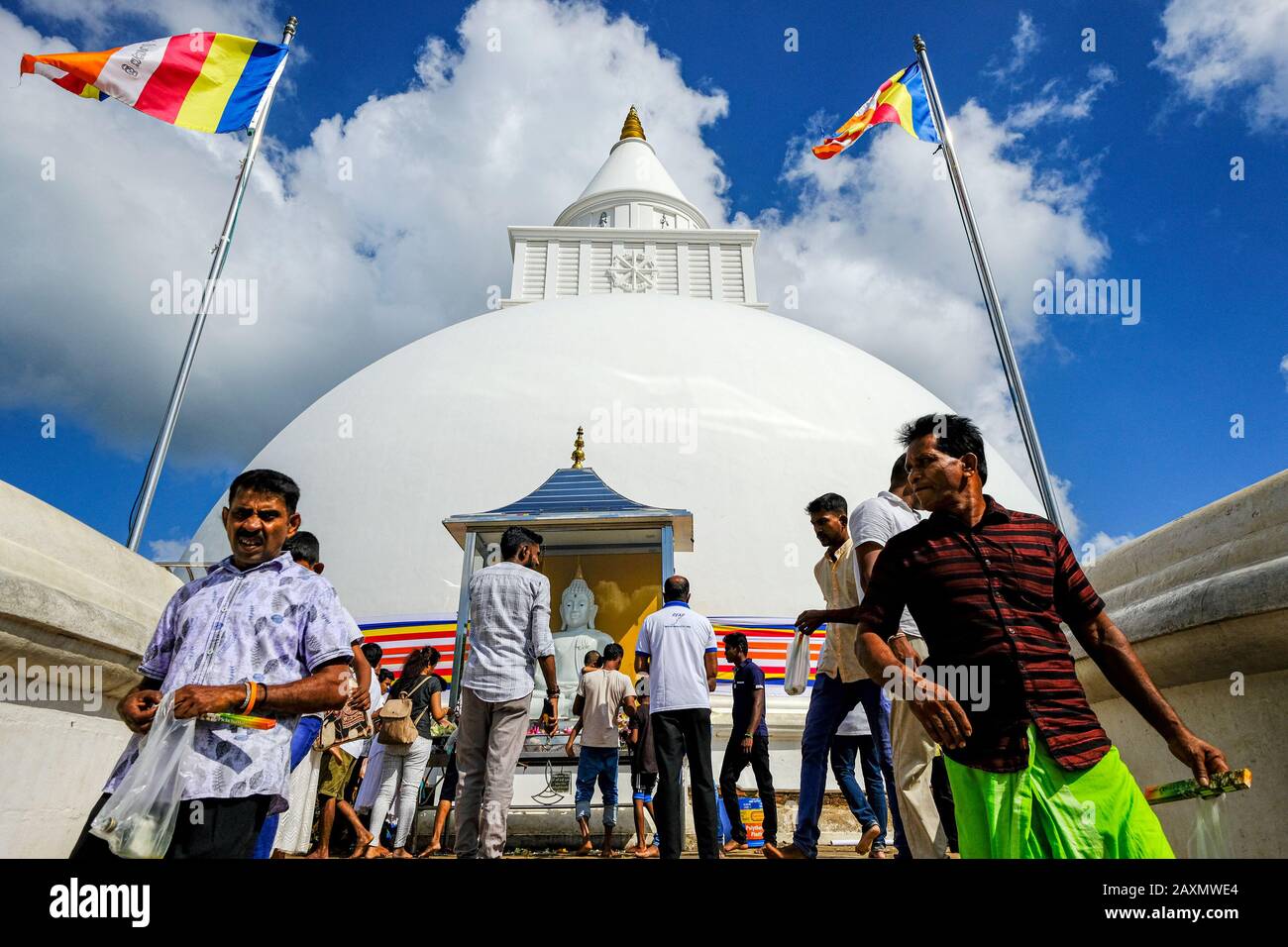 Kataragama, Sri Lanka - January 2020: Pilgrims in the Kirivehara ...