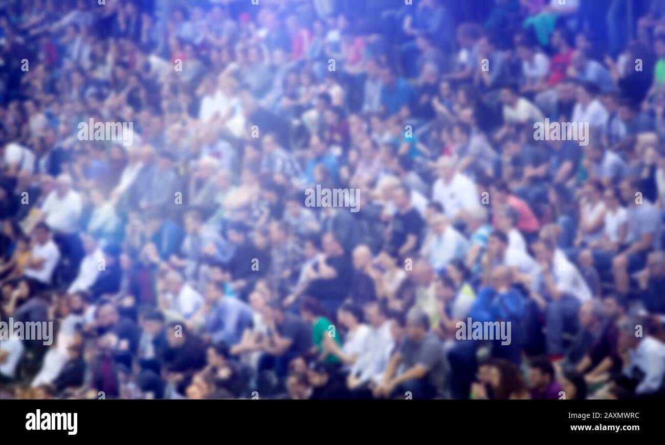 Blurred background of crowd of people in a basketball court Stock Photo ...