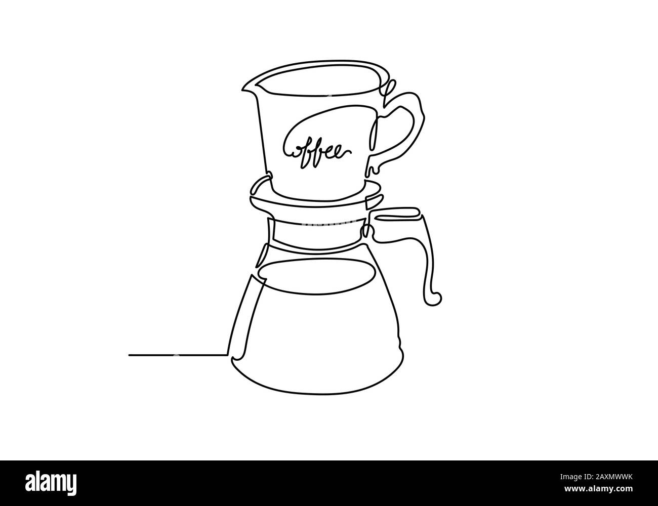 Coffee pot line style Cut Out Stock Images & Pictures - Alamy