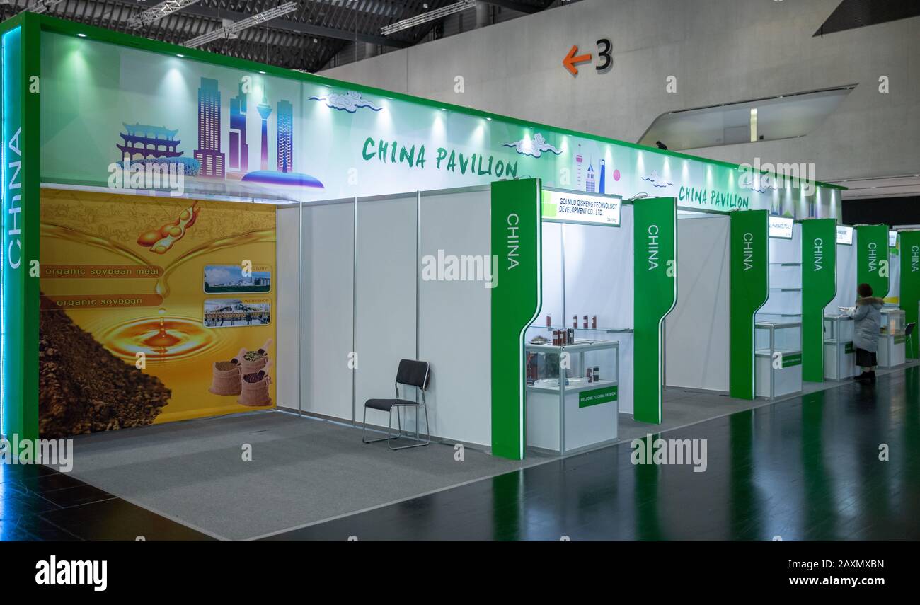 12 February 2020, Bavaria, Nuremberg: Some Chinese booths on the China ...