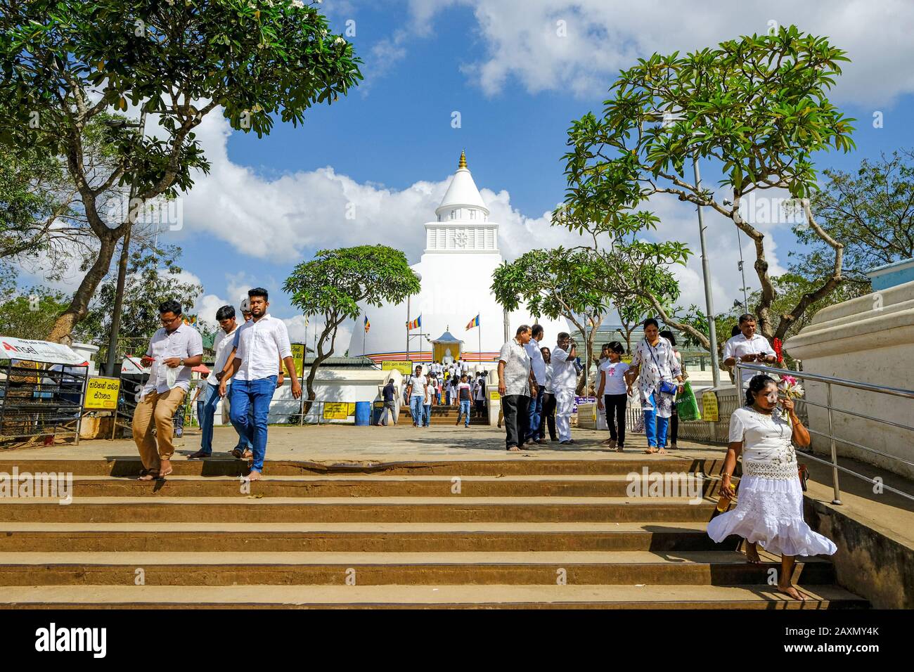 Kataragama, Sri Lanka - January 2020: Pilgrims in the Kirivehara ...