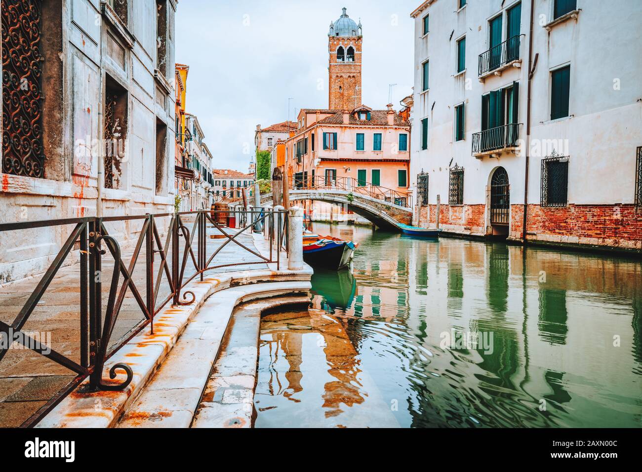 Venice, Italy. Beautiful scenery of the typical channels canals in old ...