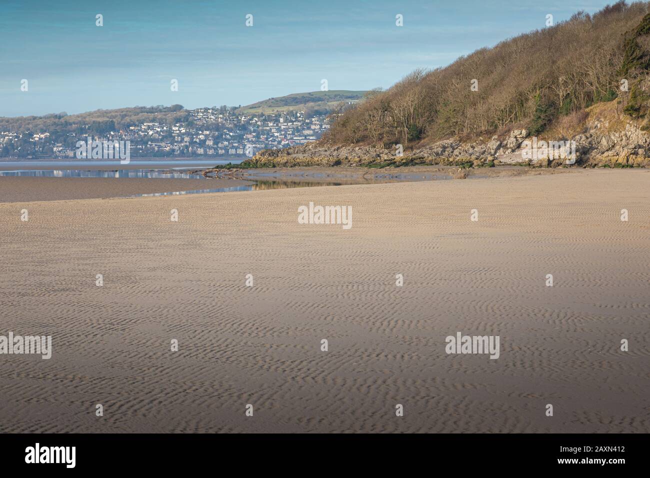 Grange-over-Sands from Park Point near Far Arnside, Cumbria Stock Photo ...