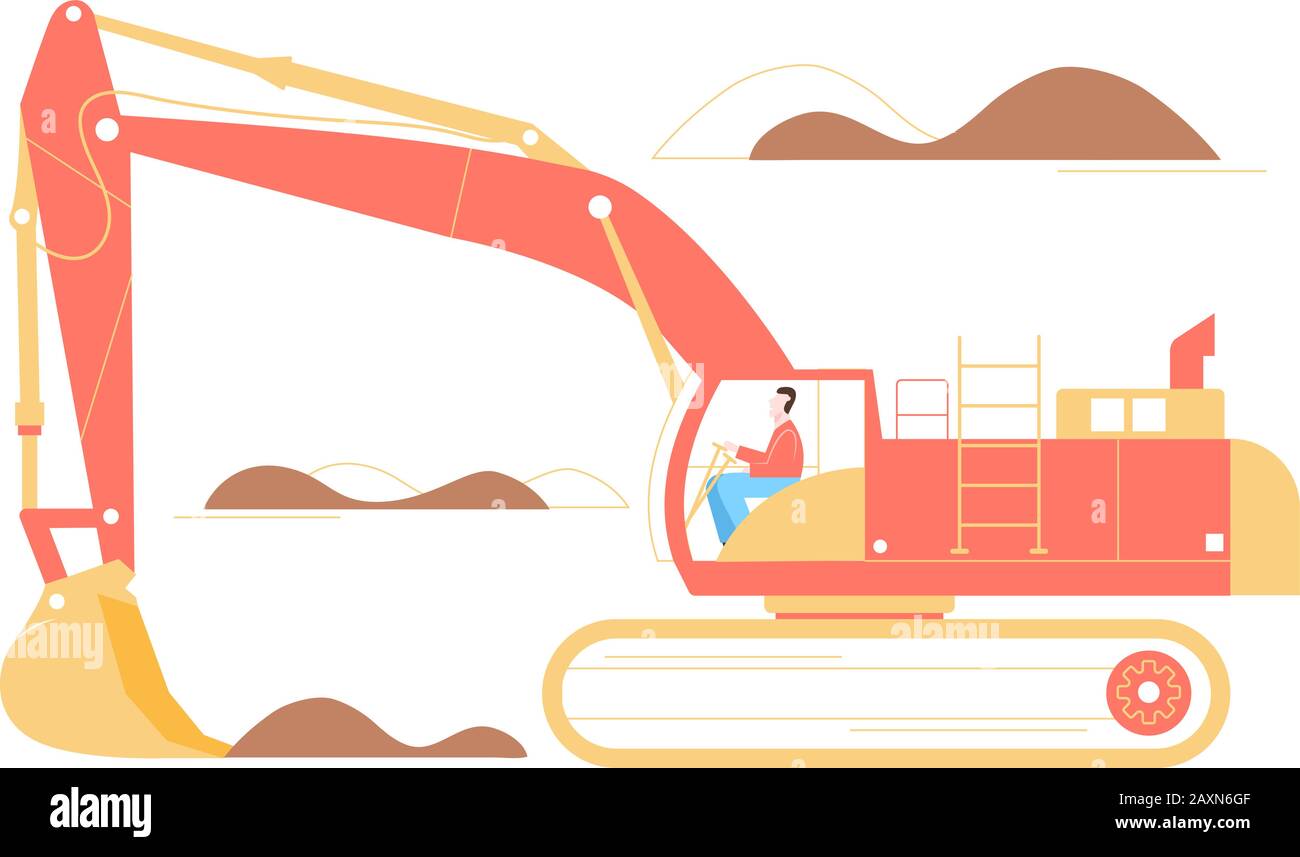 Backhoe working on construction Cut Out Stock Images & Pictures - Alamy