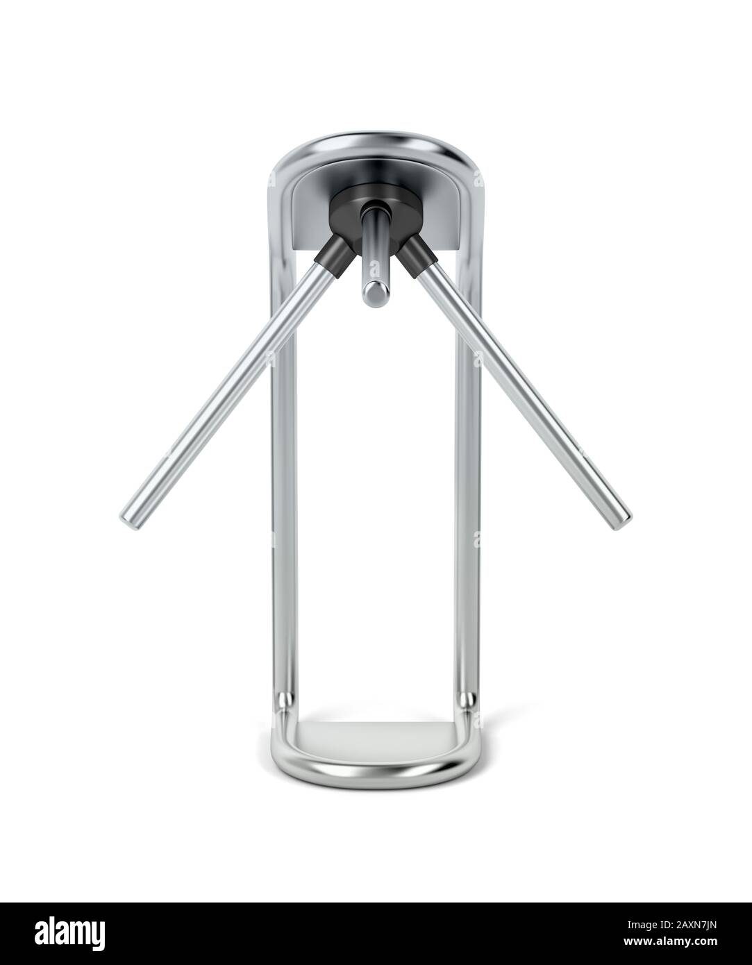 Front view of silver turnstile on white background Stock Photo - Alamy