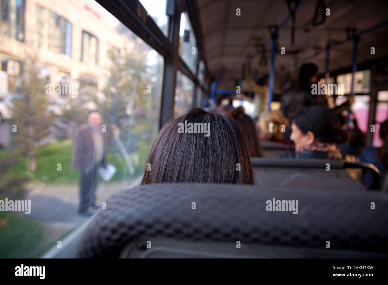 bus in Selective focus and blurred background. s the main mass transit ...