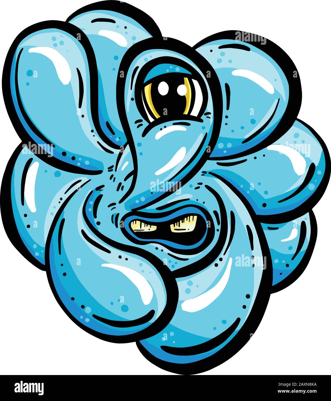 Weird Cartoon Blob Imaginary Creature Looks Depressed Vector ...