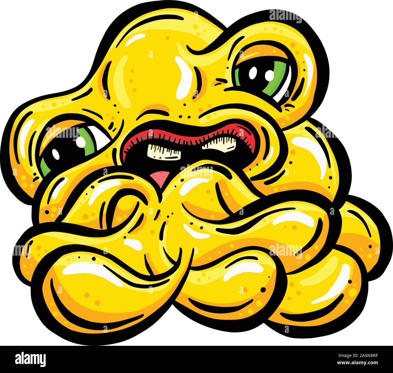 Weird Cartoon Blob Imaginary Creature Looks Depressed Vector ...