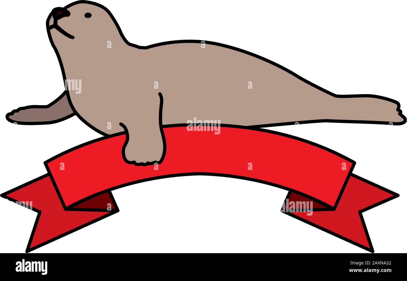 a seal fish on a white background vector illustration design Stock ...