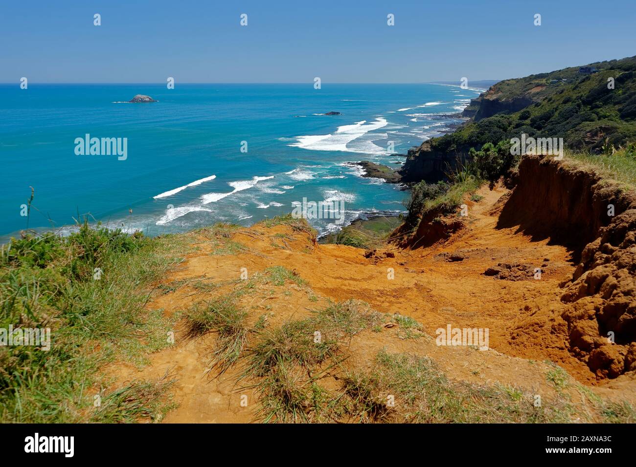 Stunning scenic view of Auckland's wild West Coast from the Te Henga ...