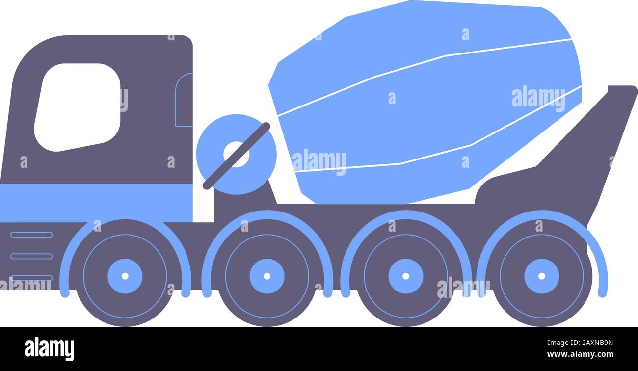 Blue concrete mixer Stock Vector Image & Art - Alamy