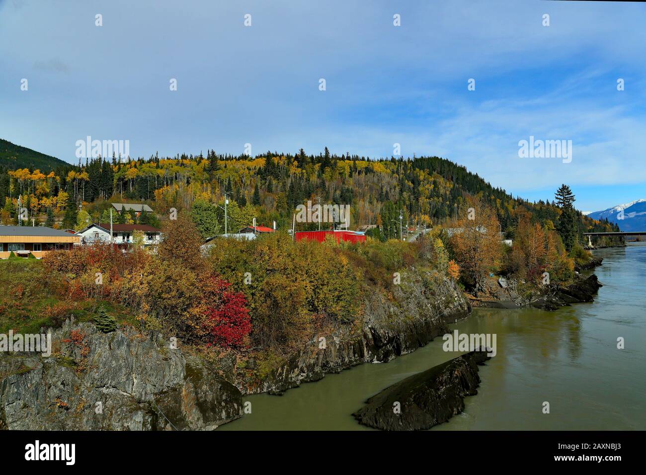 The Village of Gitwinksihlkw along the Nass River in British Columbia ...
