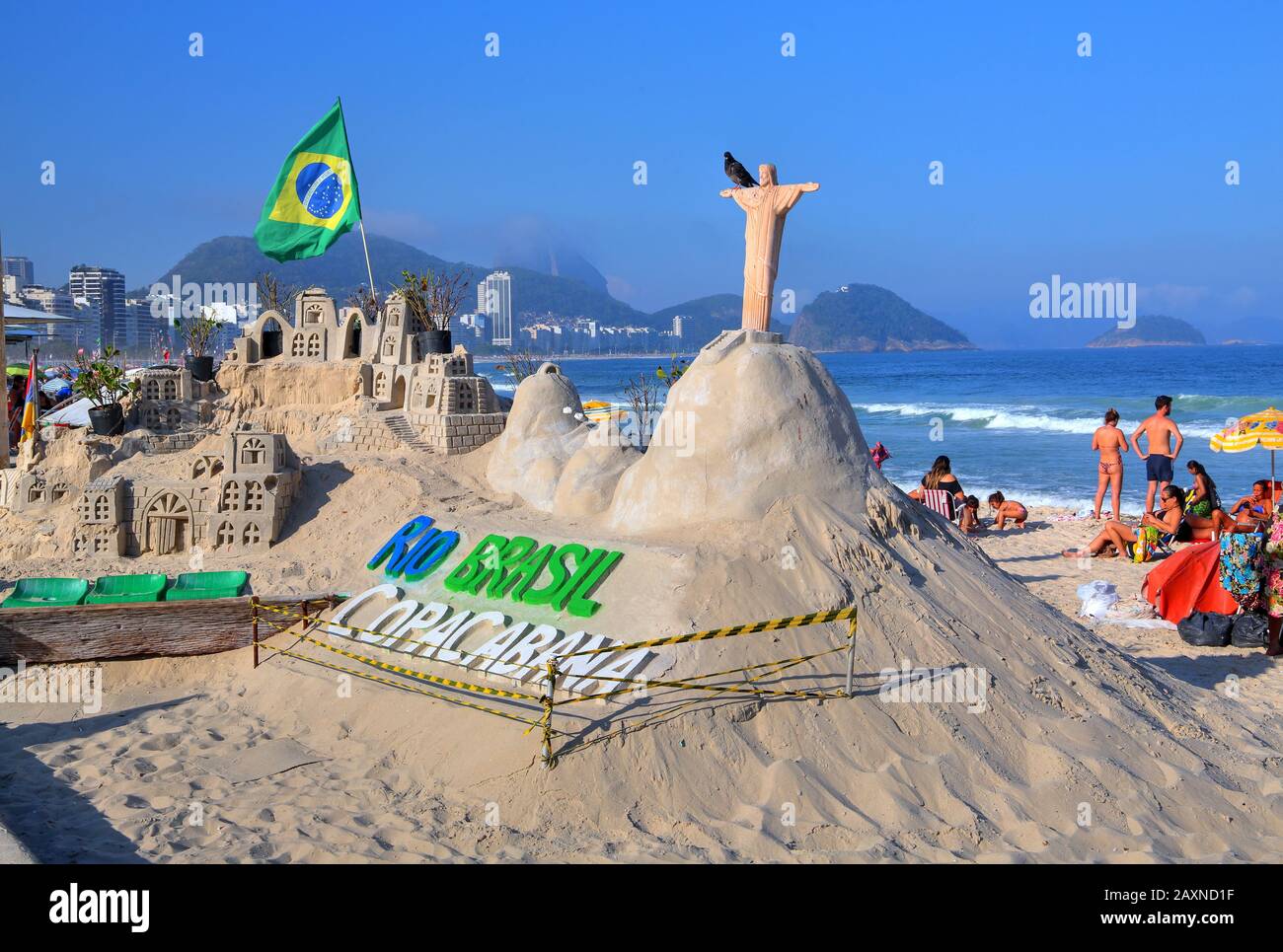 Sand Sculptures In The Copacabana Beach Promenade Rio De Janeiro