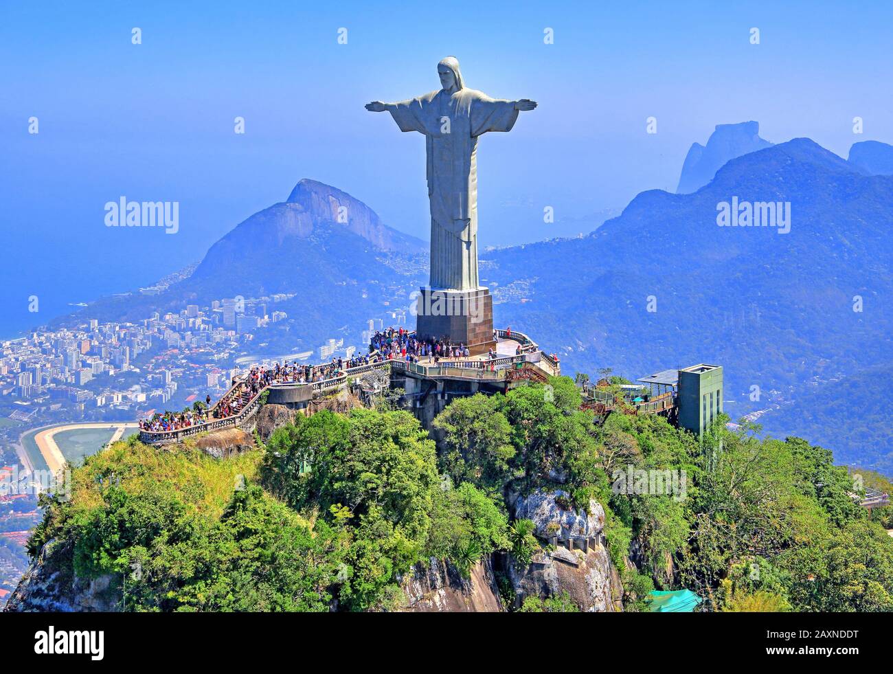 Corcovado 710 m with Christ's statue, Rio de Janeiro, Brazil Stock ...
