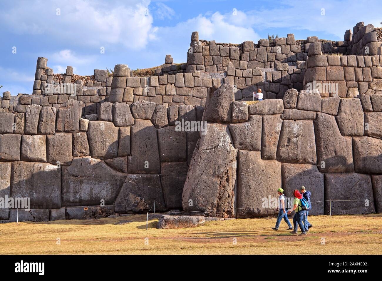 Typical stone wall of the Inca's fortress Sacsayhuaman, Cuzco, Andes ...